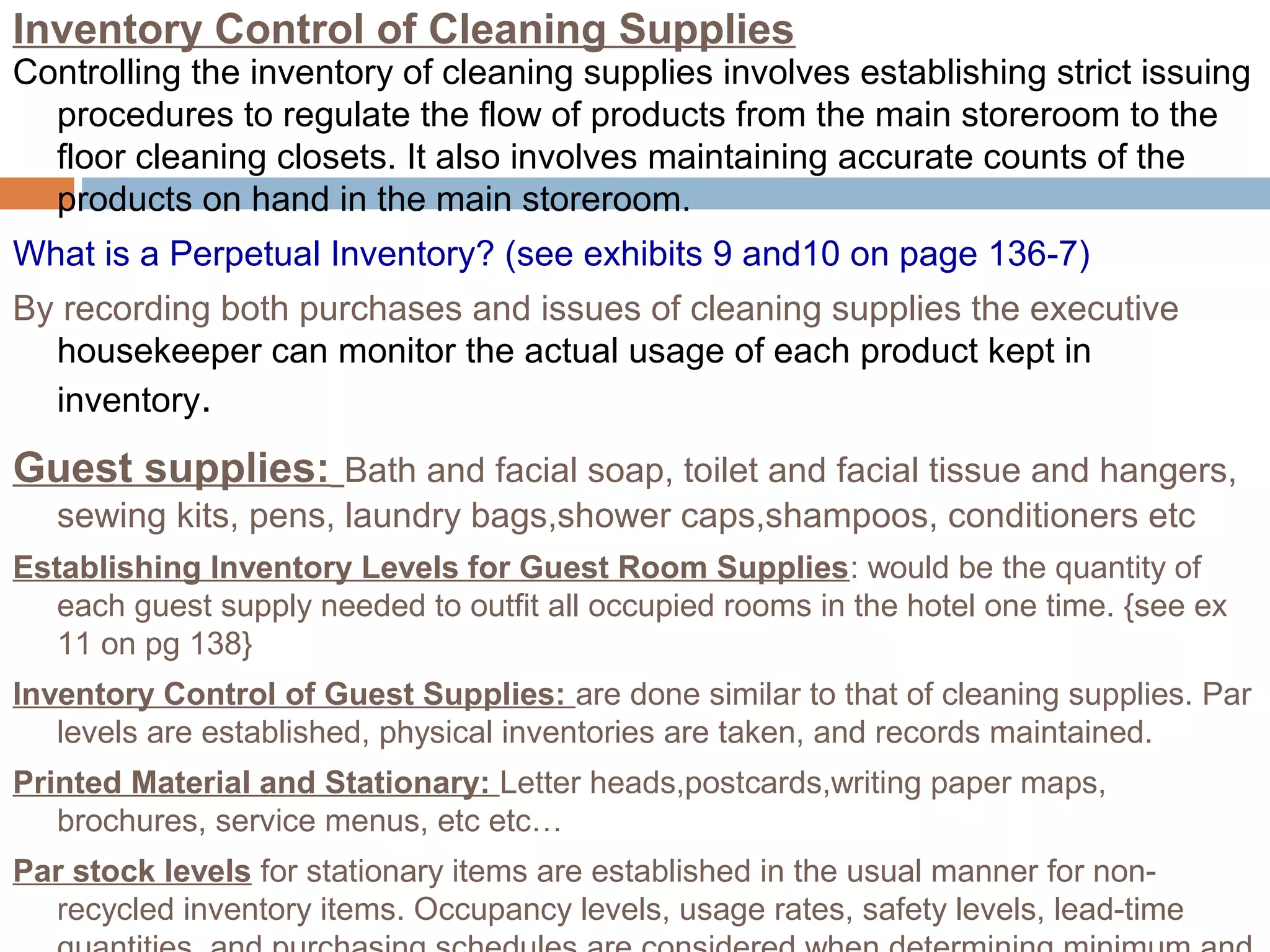 Inventory of linen | PPT