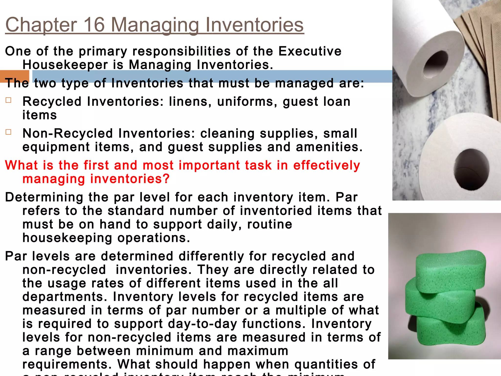Inventory of linen | PPT