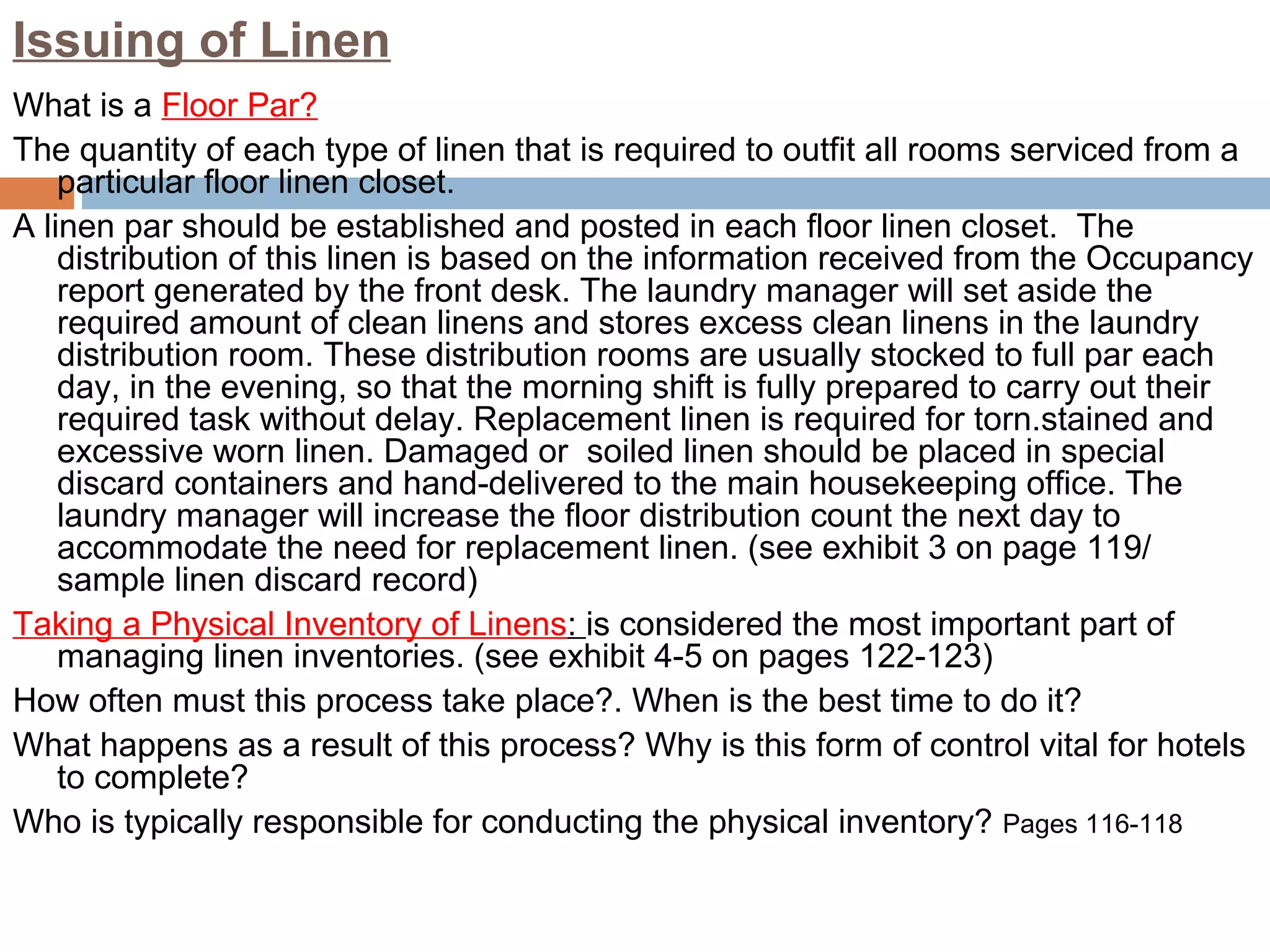 Inventory of linen | PPT