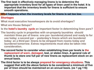 Inventory of linen | PPT
