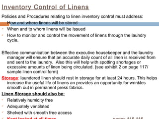 Inventory of linen | PPT