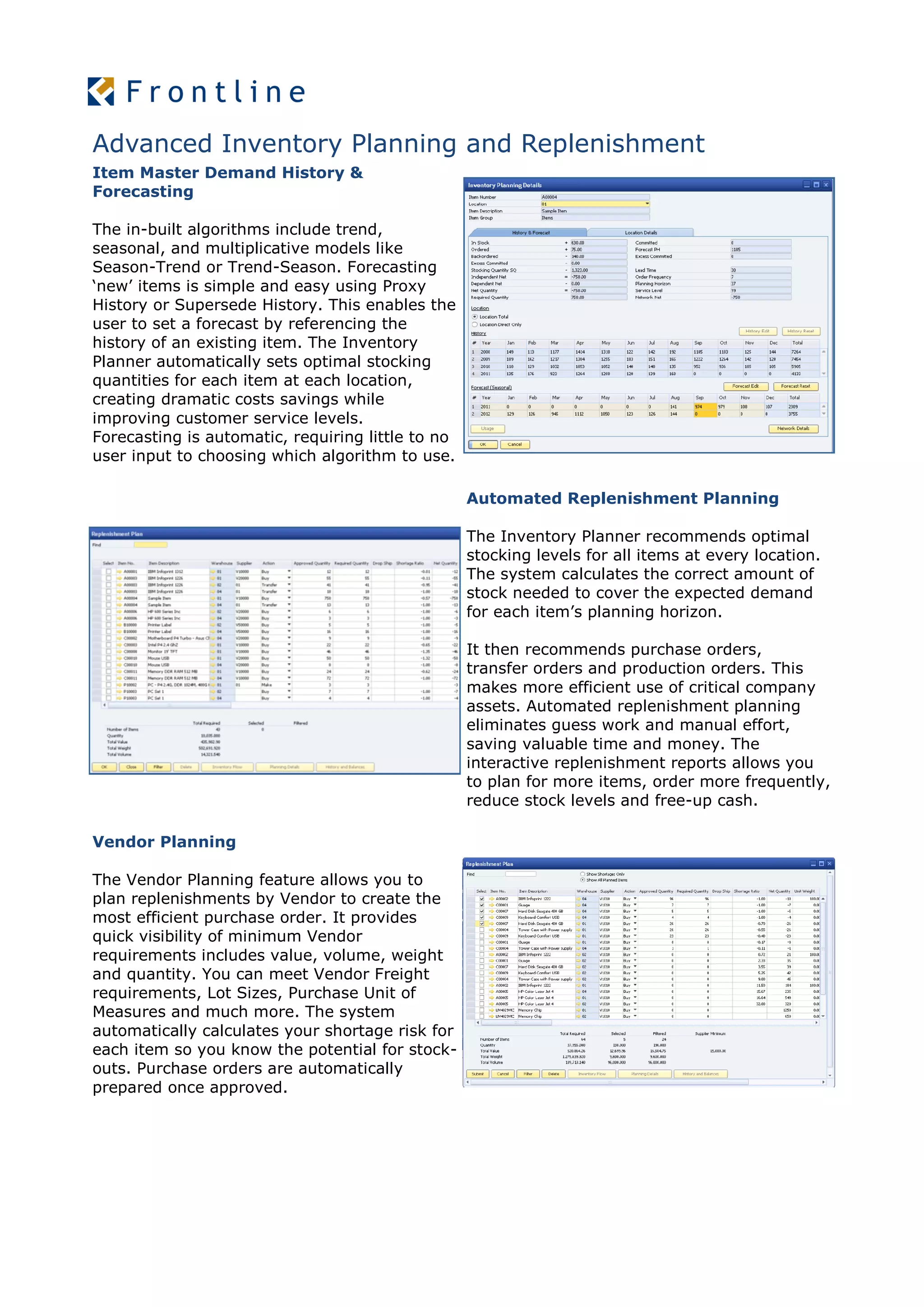 Inventory planning for sap business one | PDF