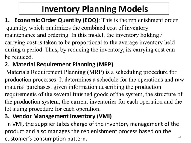 Inventory Planning & Mgt for inventory management | PPT