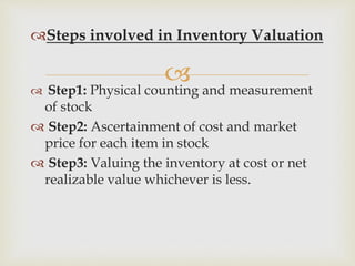 Inventory pricing & valuation | PPTX