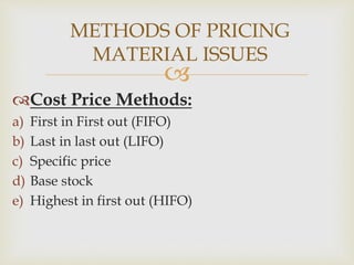 Inventory pricing & valuation | PPTX