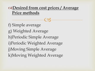Inventory pricing & valuation | PPTX