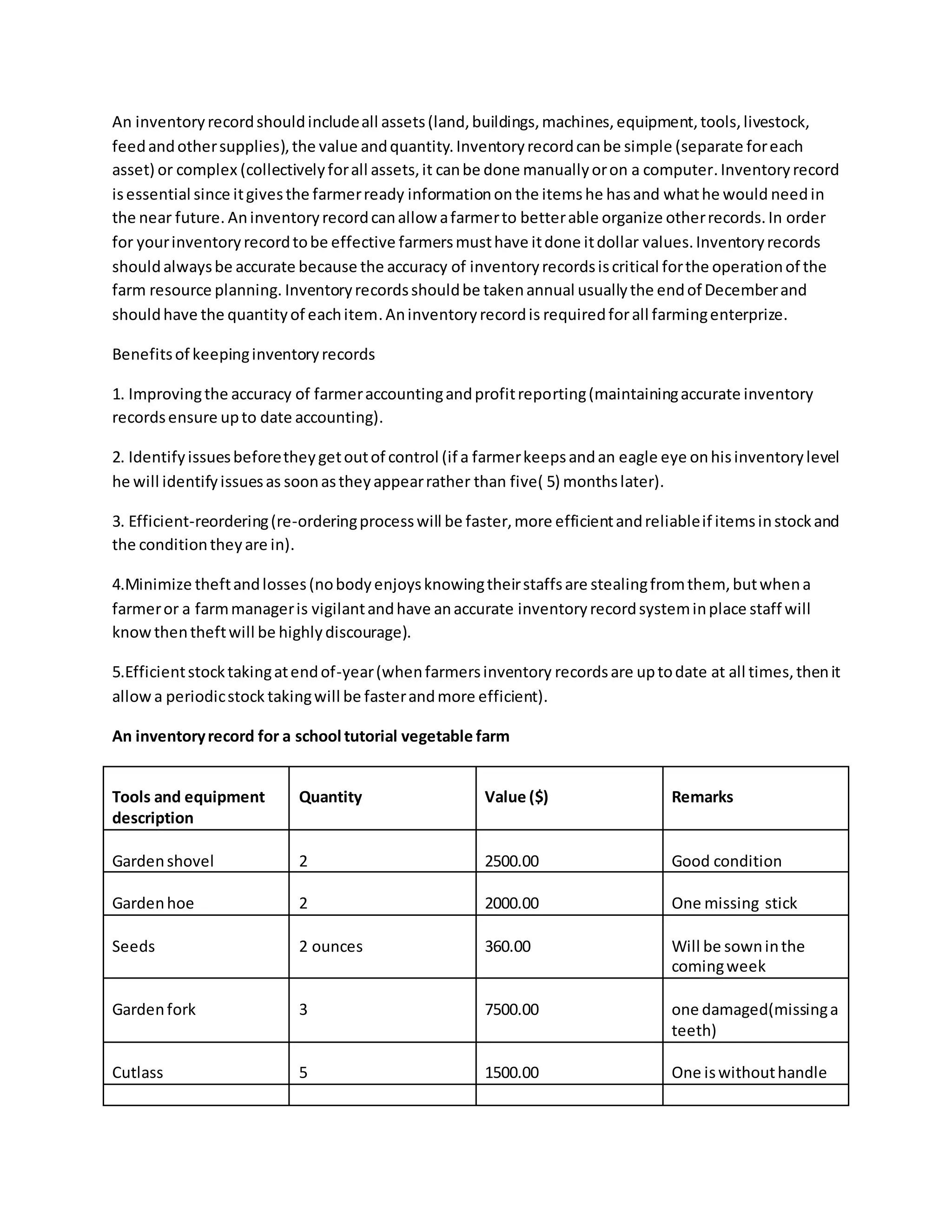 Inventory record | DOCX