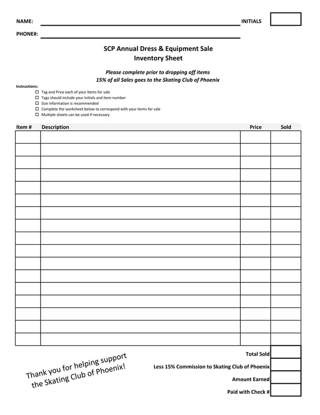 Inventory sheet | PDF