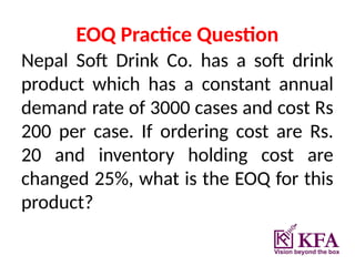 Inventory System with EOQ and ABC Analysis | PPTX