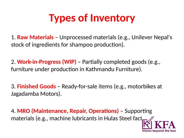 Inventory System Presentation with EOQ , MRP and ABC Analysis | PPTX