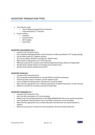 Inventory Transaction Types | PDF