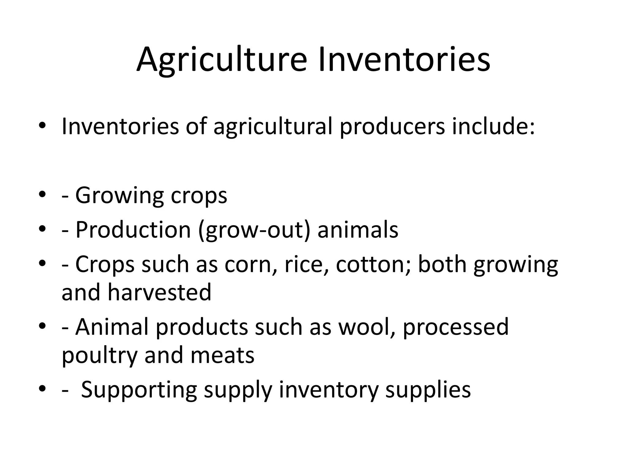 Inventory Valuation Methodologies for Agriculture Inventories | PDF