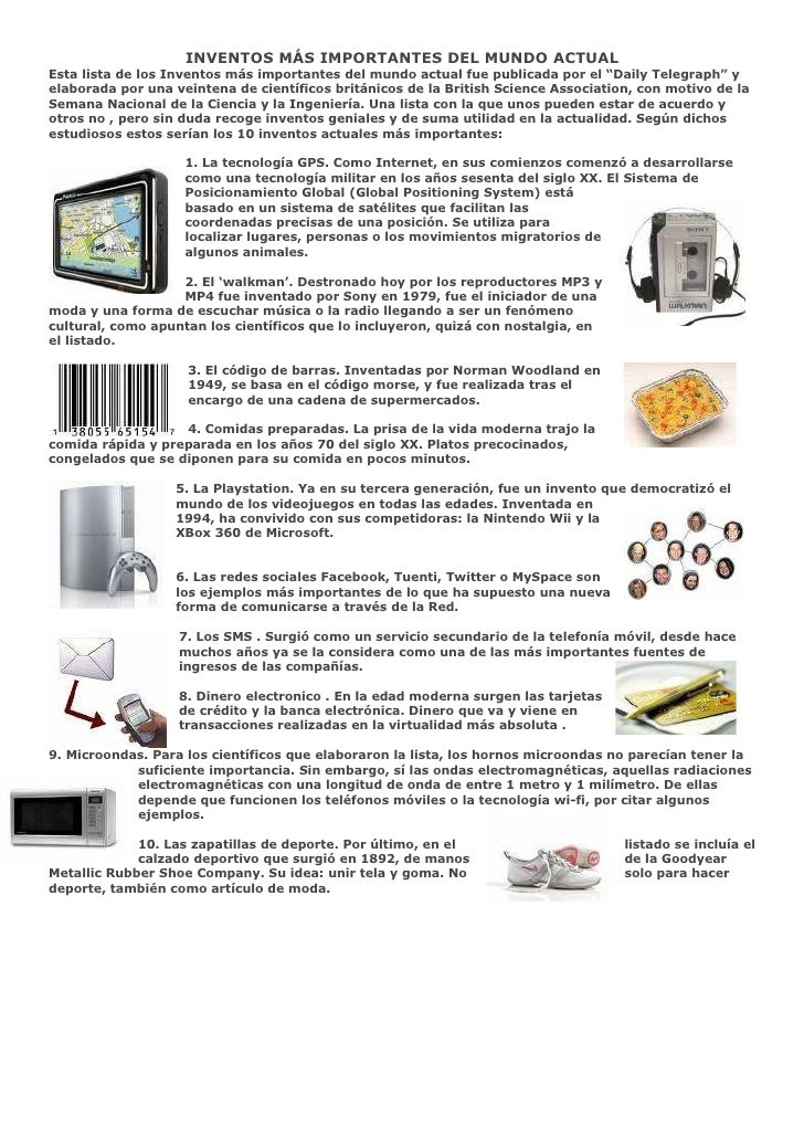 Inventos Cientficos Mas Importantes Del Mundo