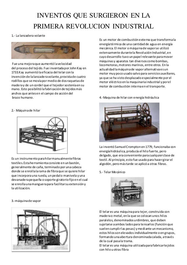 Inventos de la revolucion industrial
