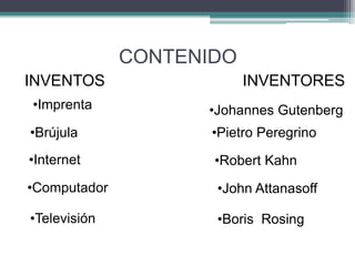 Inventos e inventores de la historia. | PPT