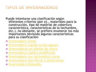 tipos de Invernadero | PPTX