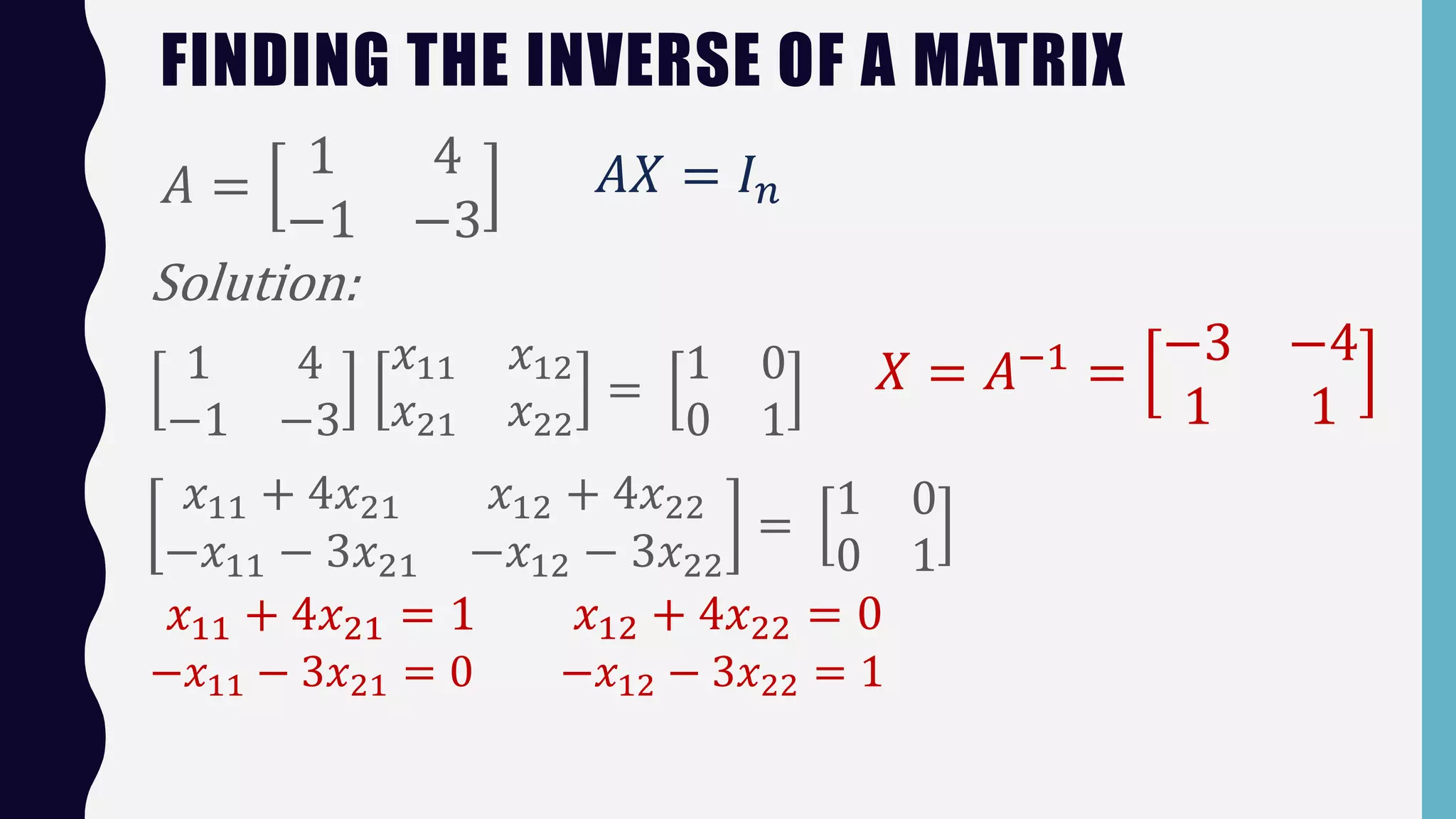 Inverse of A Matrix | PPTX