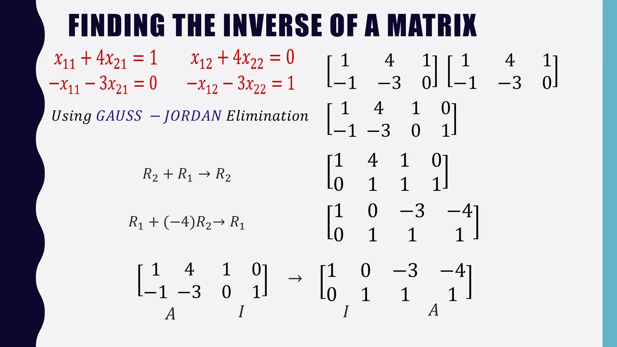 Inverse of A Matrix | PPTX