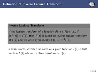 Inverse Laplace Transform | PDF