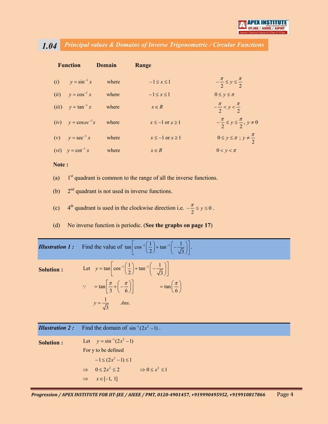 Inverse circular function | PDF | Physics | Science