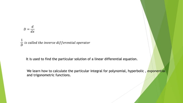 INVERSE DIFFERENTIAL OPERATOR | PPTX | Physics | Science
