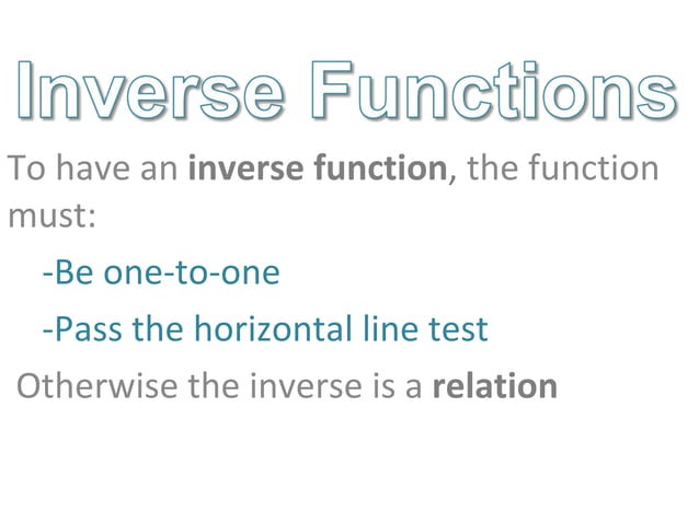 Inverse Functions | PPT