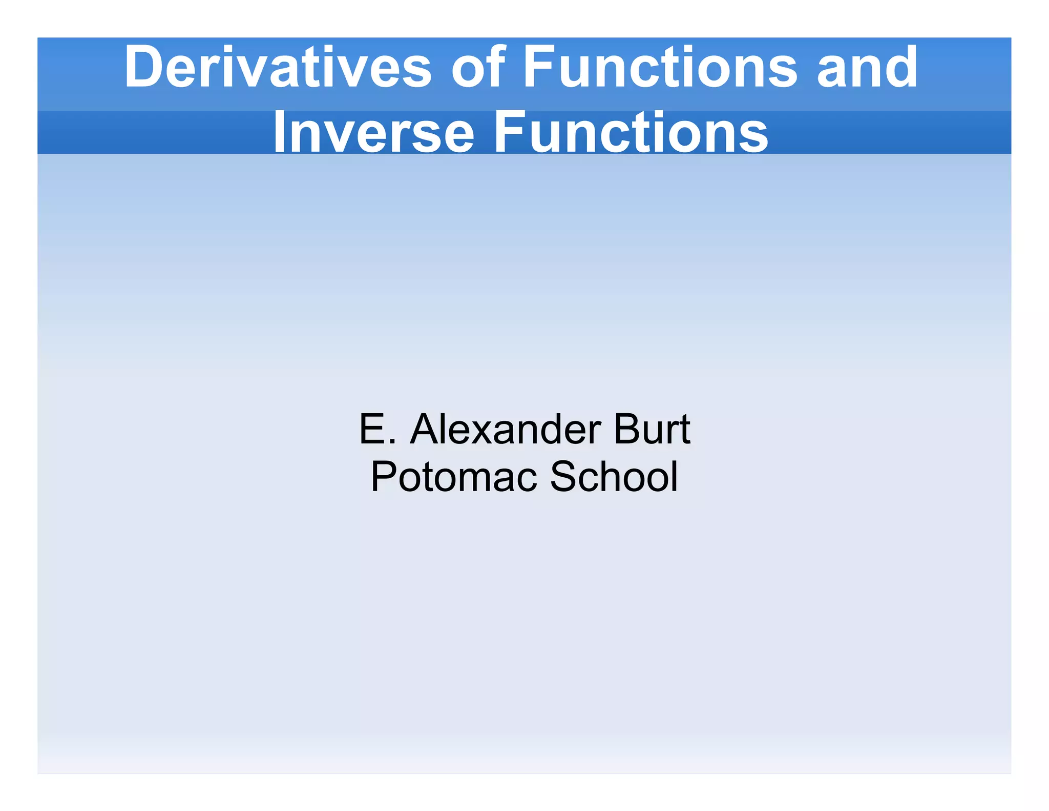 Inverse Functions | PPT