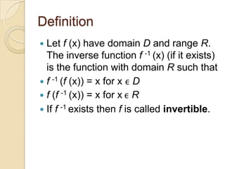 Inverse functions | PPTX