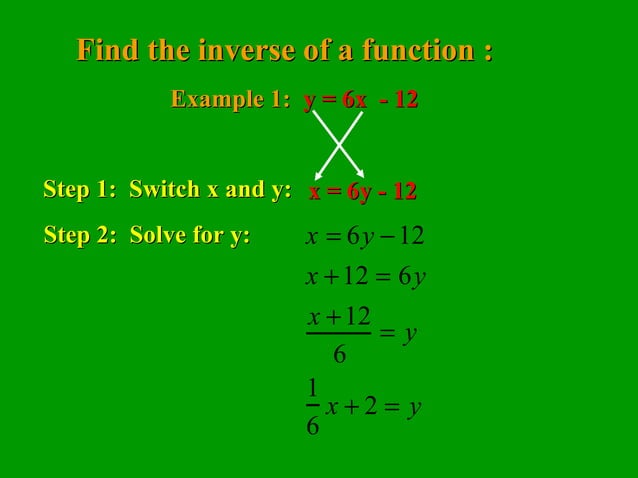 Inverse Functions | PPT | Chemistry | Science