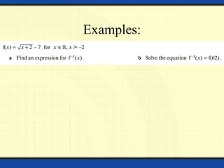 Inverse Functions, one to one and inverse functions | PPT