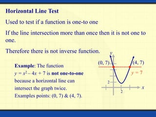 Inverse Functions, one to one and inverse functions | PPT
