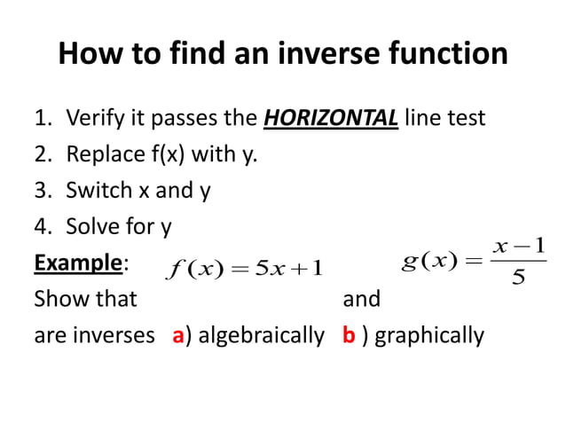 Inverse functions precalc | PPT