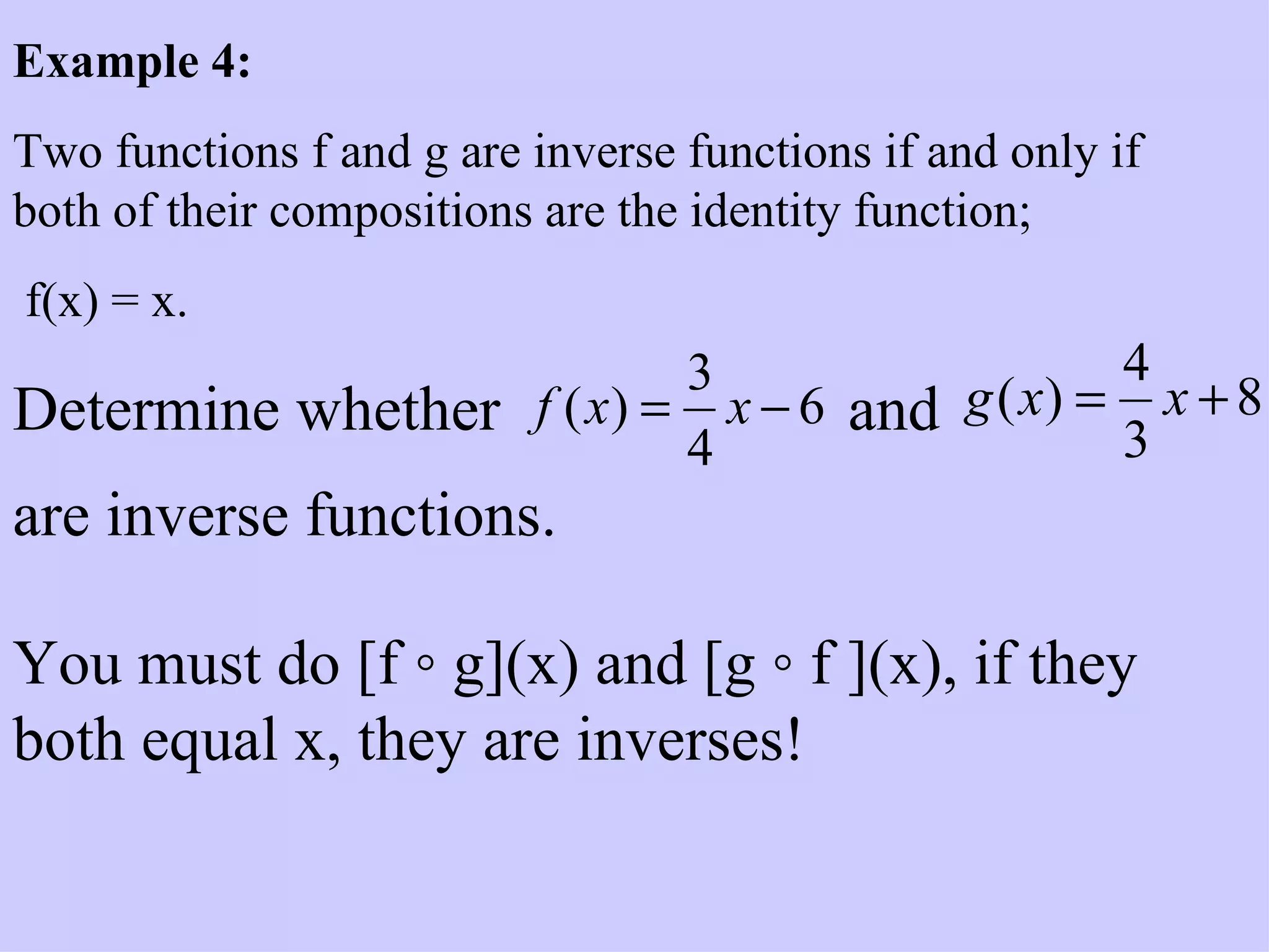 Inverse functions and relations | PPT