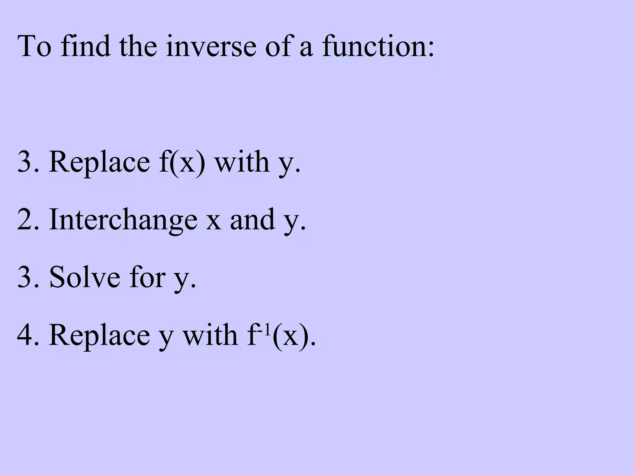 Inverse functions and relations | PPT