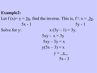 Inverse functions and relations | PPT