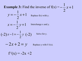 Inverse functions and relations | PPT
