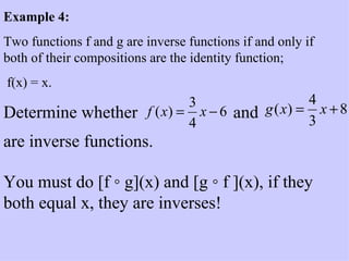 Inverse functions and relations | PPT