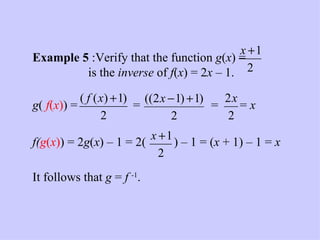 Inverse functions and relations | PPT