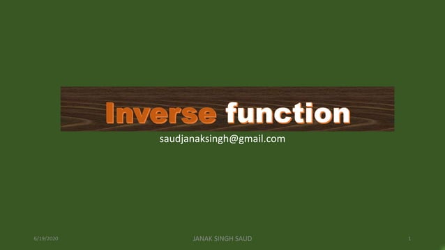 INVERSE FUNCTION | PPT