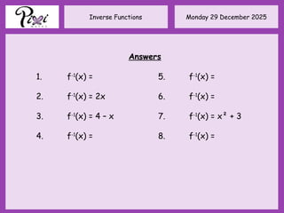 Inverse functions PixiPPt.pptxaIGCSE ppt | PPTX