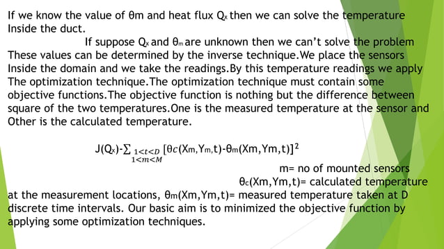 Inverse heat conduction | PPTX