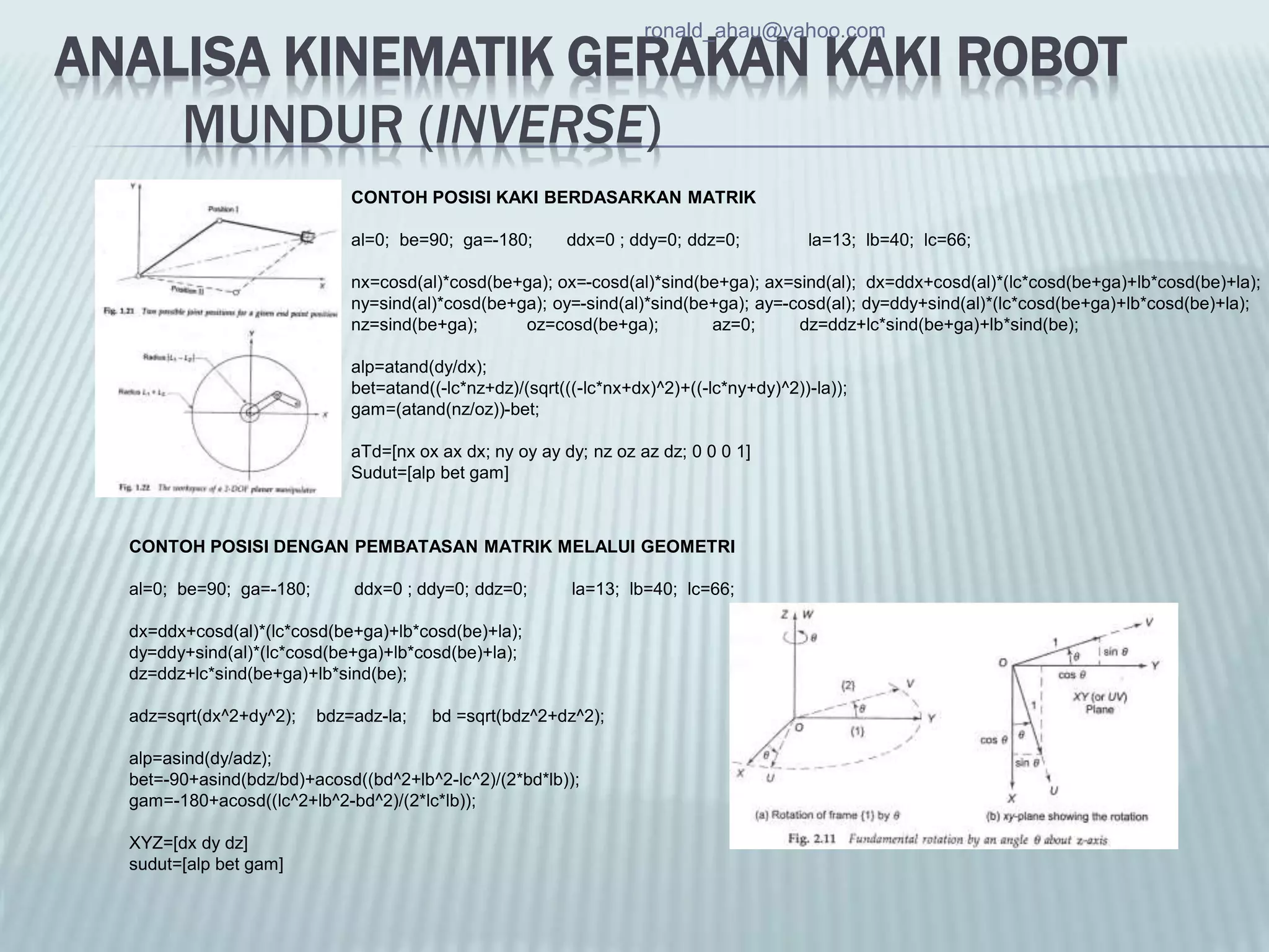 Inverse kinematik animaloid robot | PPT