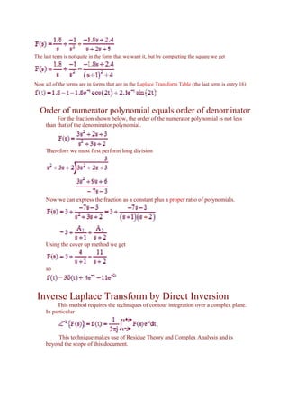 Inverse laplacetransform | PDF