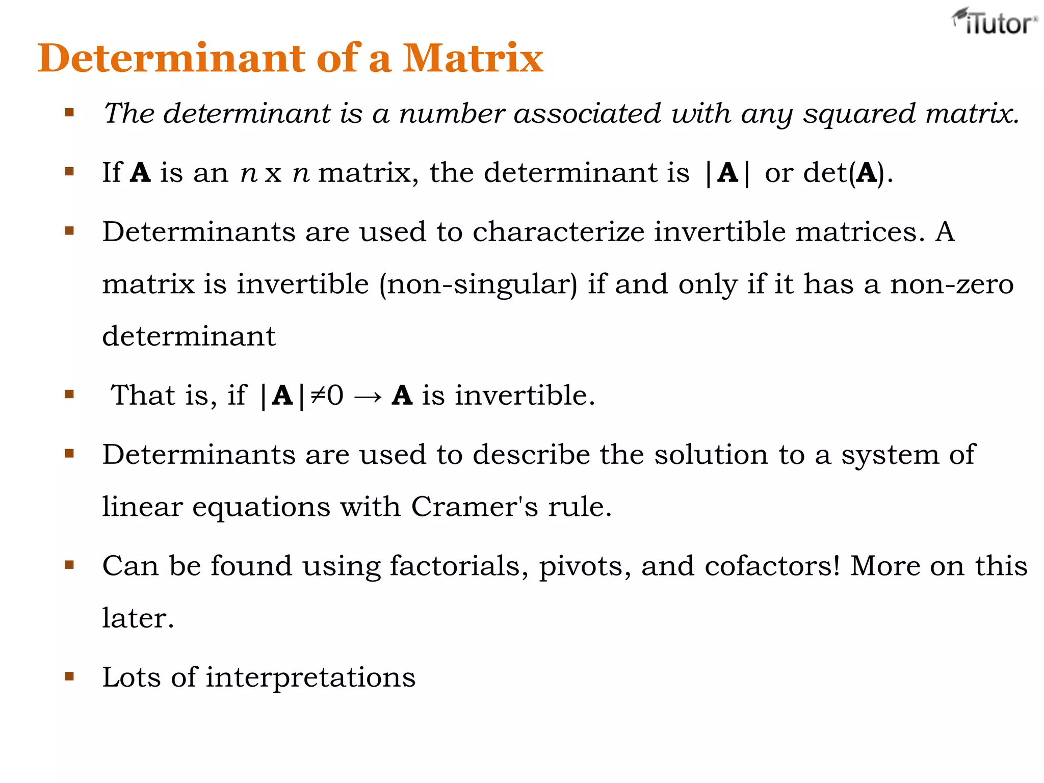 Inverse Matrix & Determinants | PPTX