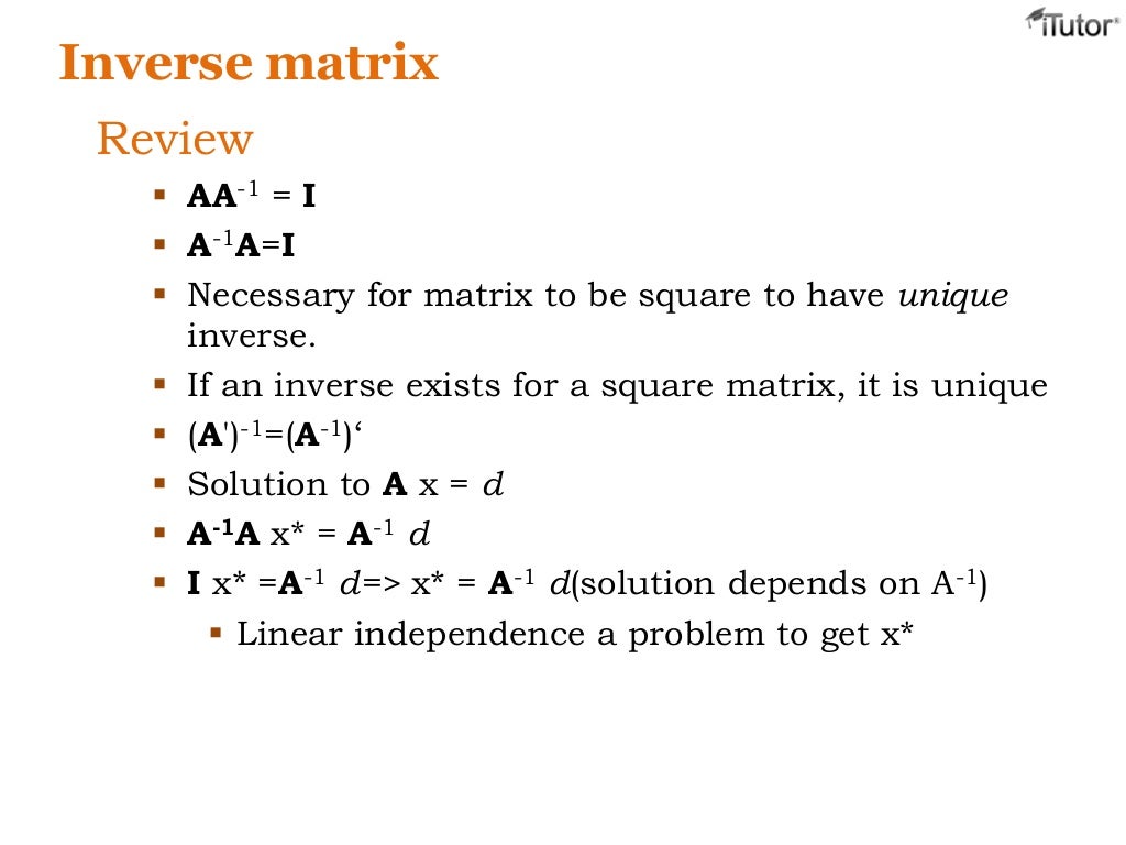 Inverse Matrix And Determinants