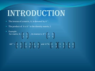 Inverse matrix pptx | PPTX | Chemistry | Science