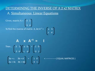 Inverse matrix pptx | PPTX | Chemistry | Science