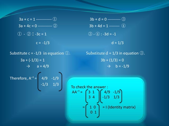 Inverse matrix pptx | PPT