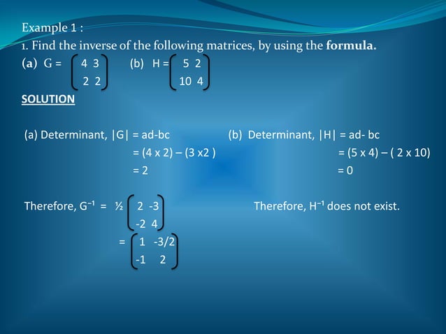 Inverse matrix pptx | PPT