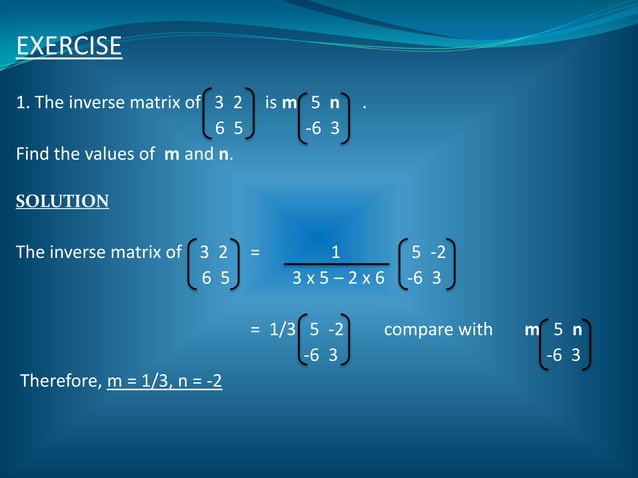 Inverse matrix pptx | PPT